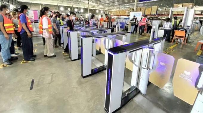 ESD Slim Speedlane Turnstile , 1.5mm Thickess Stainless Steel Speed ...