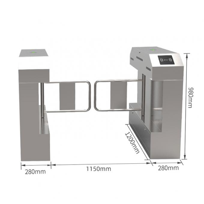 Entry Systems Electronic Turnstile Gates With IR Sensors / LED Display