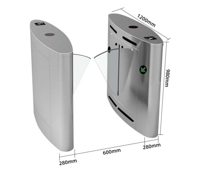 Indoor / Outdoor Motorized Turnstile , Baffle Gate Turnstile With Dry ...