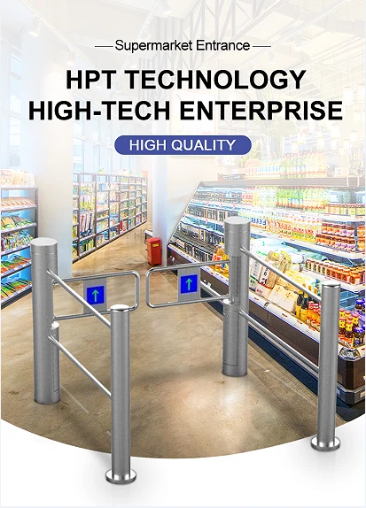 Supermarket Entrance Turnstile , Mechanical Supermarket Swing Gate