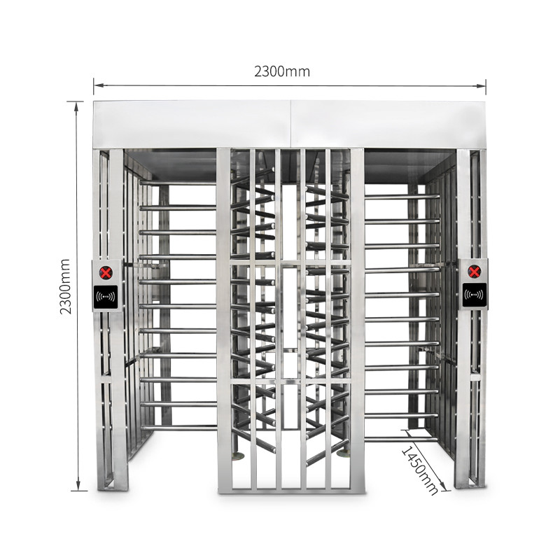 Full Height Pedestrian Turnstiles , Automatic Low Noise Turn Style Gate